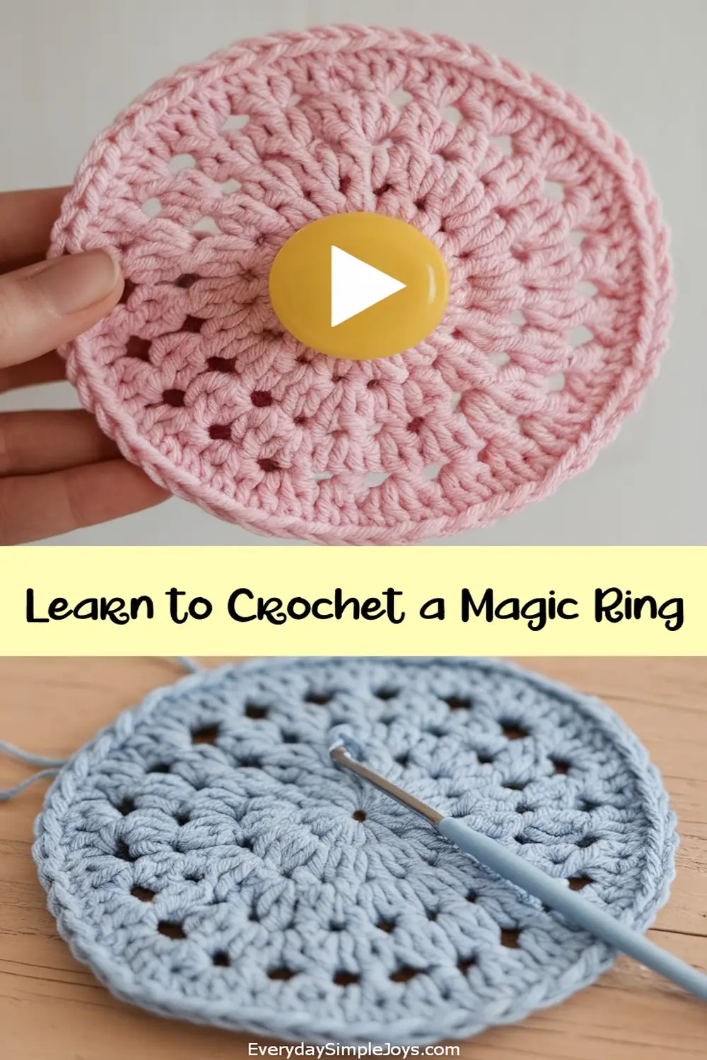 Learn How to Crochet A Magic Ring for Beginners - everydaysimplejoys.com